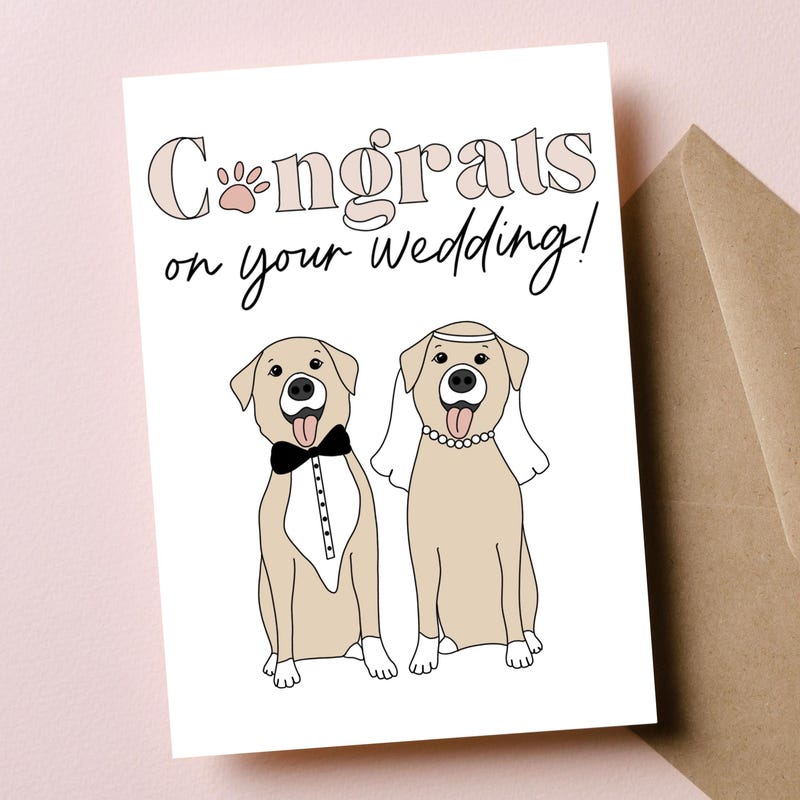Dog Wedding Card - Etsy