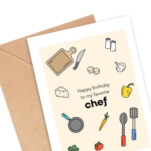 Birthday Card for Chefs - Heartfelt 'happy Birthday to My Favorite Chef ...