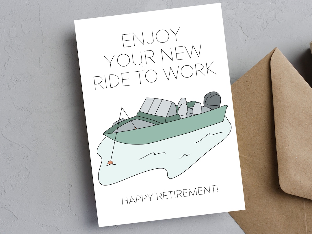 Funny Fishing Boat Retirement Card: Fisherman Gift - Etsy