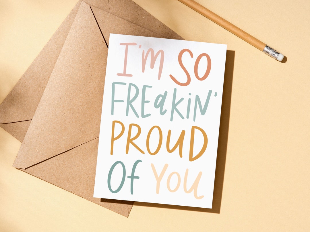Proud of You Card: Congratulations, Graduation, New Job - Etsy