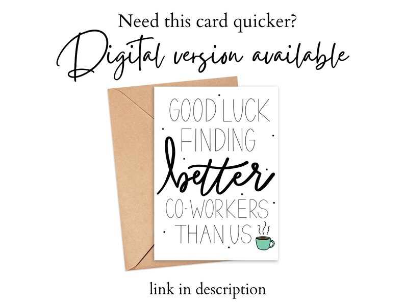Congrats New Job Card Good Luck Finding Better Co-workers - Etsy
