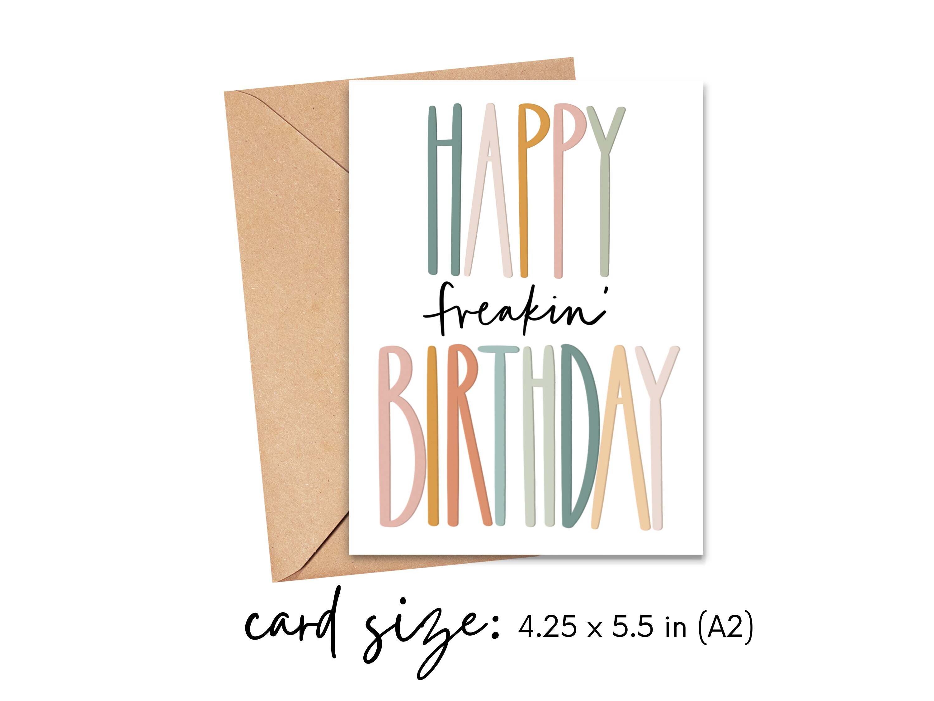 Happy Freakin Birthday Card Cute Birthday Card Card for - Etsy
