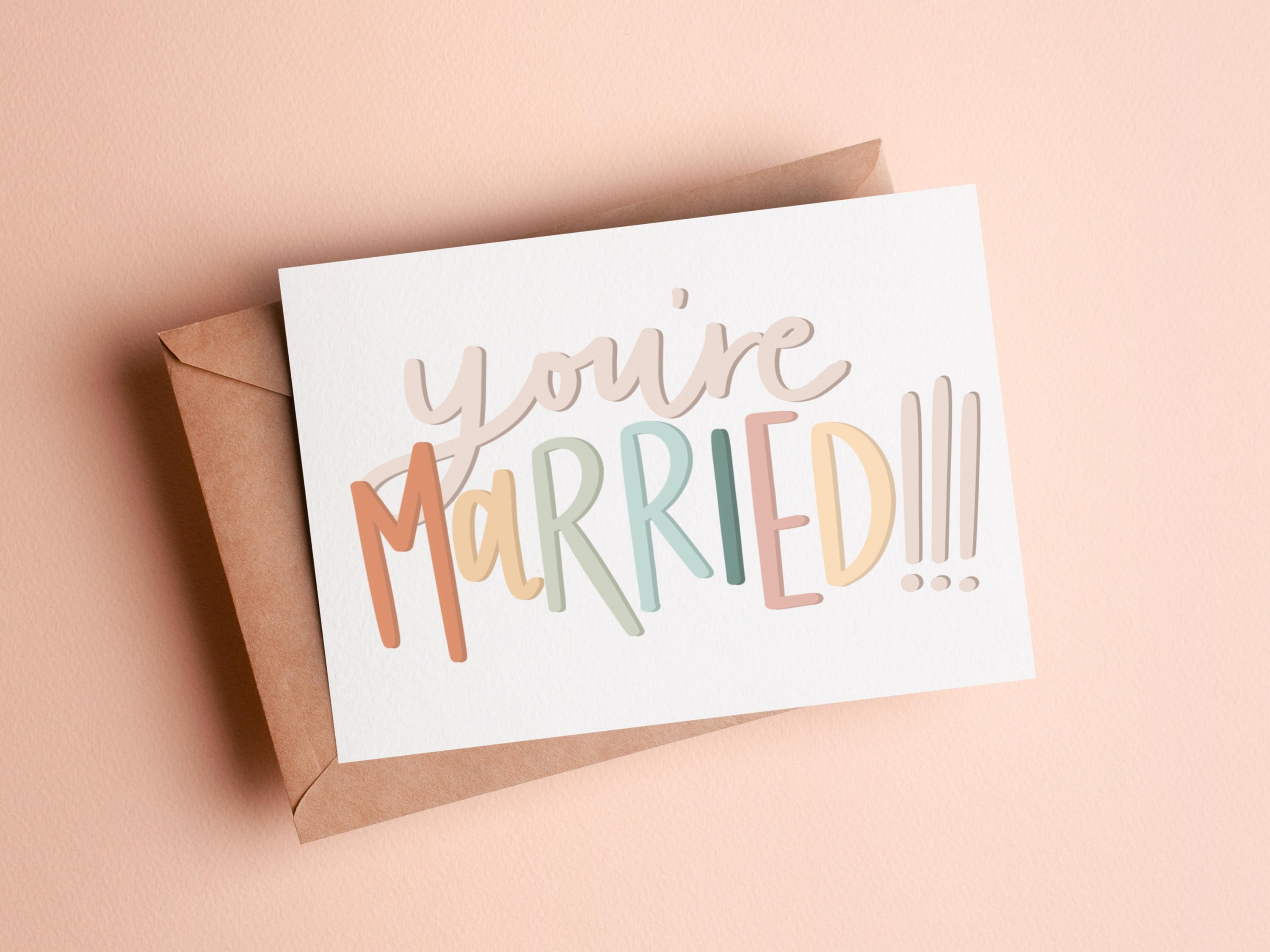 Congrats Wedding Card You're Married Card for - Etsy