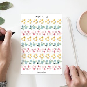 Flower Washi Tape Sticker Planner Stickers Washi Tape Sheet Stickers ...