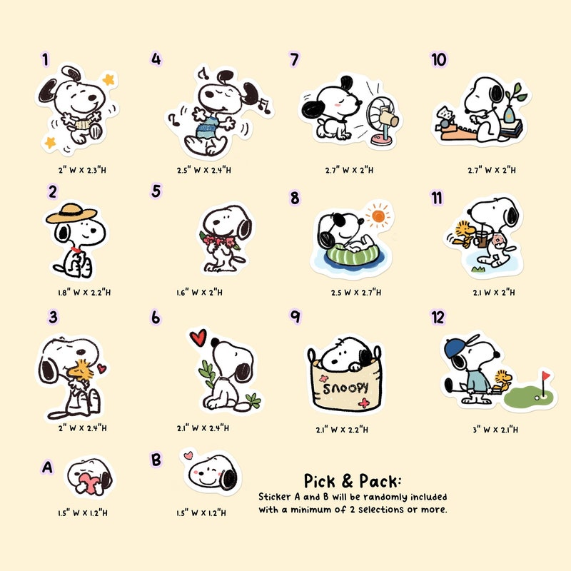 Snoopy Stickers - Etsy