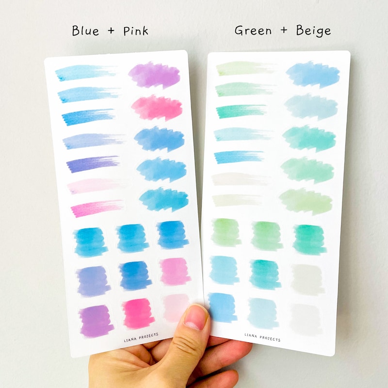 Watercolour Stickers - Etsy