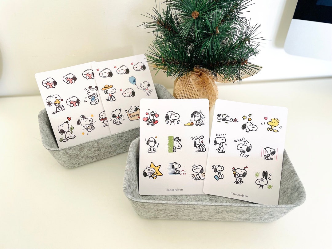 Snoopy Sticker Set A +B | 4 Sheets | Planner Stickers |journal Stickers ...