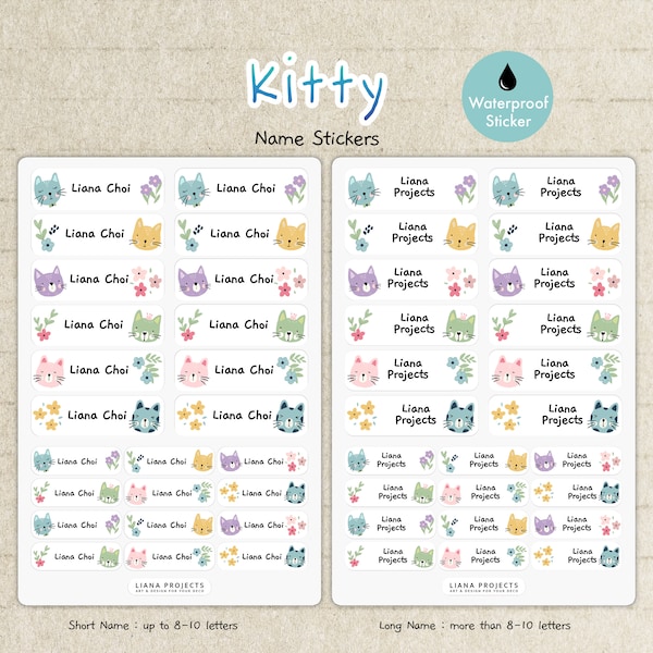 Kitty Name Label - Etsy