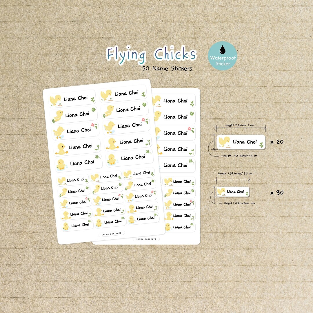 Chicks Name Sticker | Name Sticker Label for School | Kid's Name ...