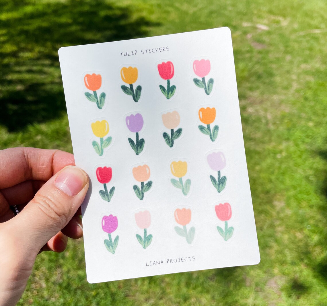 Tulip Stickers Flower Stickers Transparent Sticker Sheet - Etsy