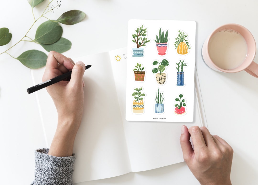 Plant Stickers Planter Stickers Sticker Sheet Planner Stickers Monstera ...
