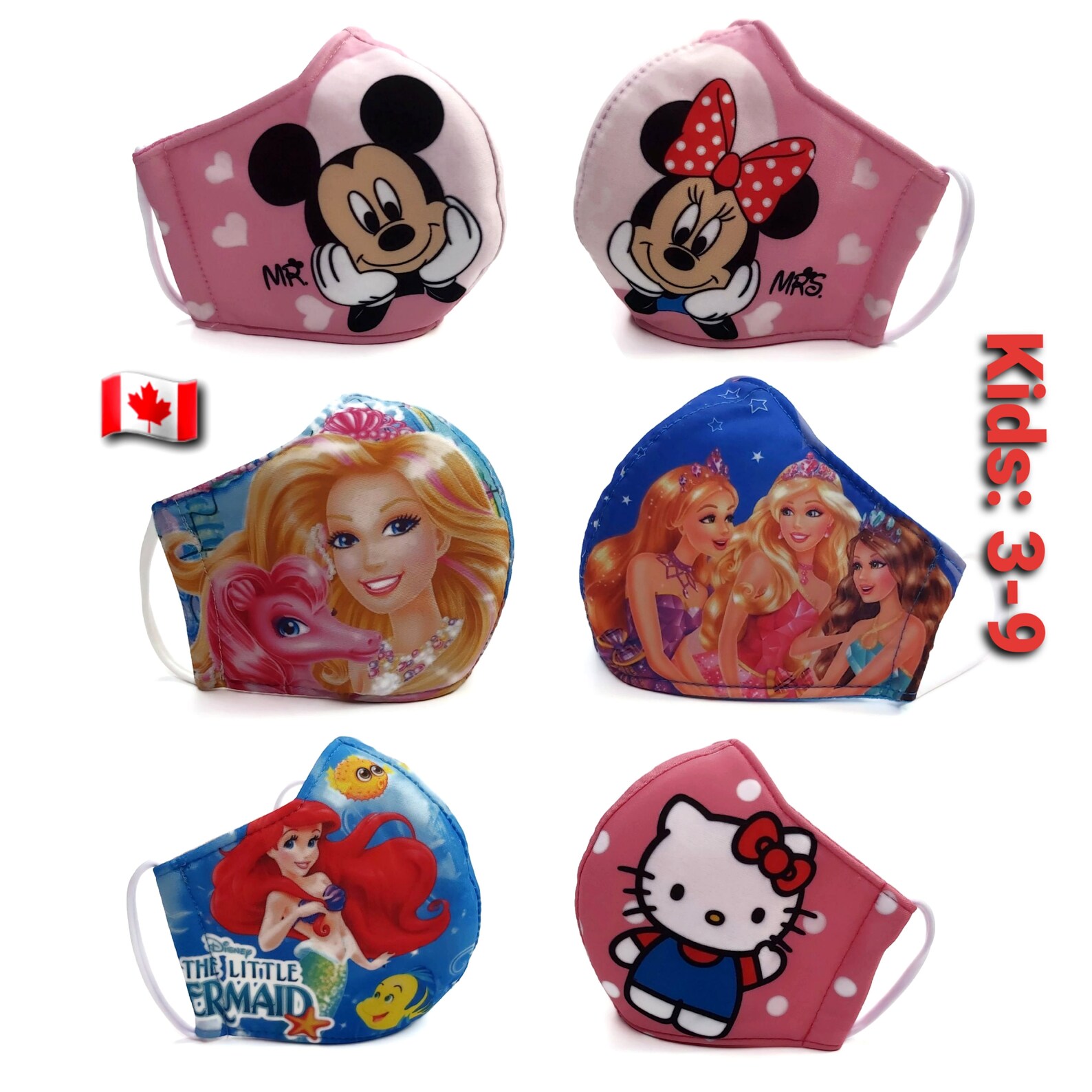 Disney's Barbie Printed Fabric Face Masks for Girls. Kids | Etsy