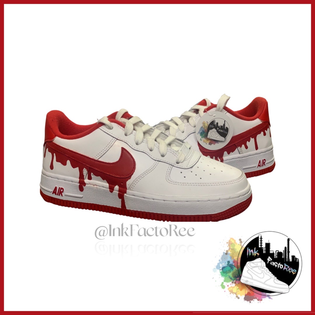 Red Drip Effect Custom Air Force 1s - Etsy