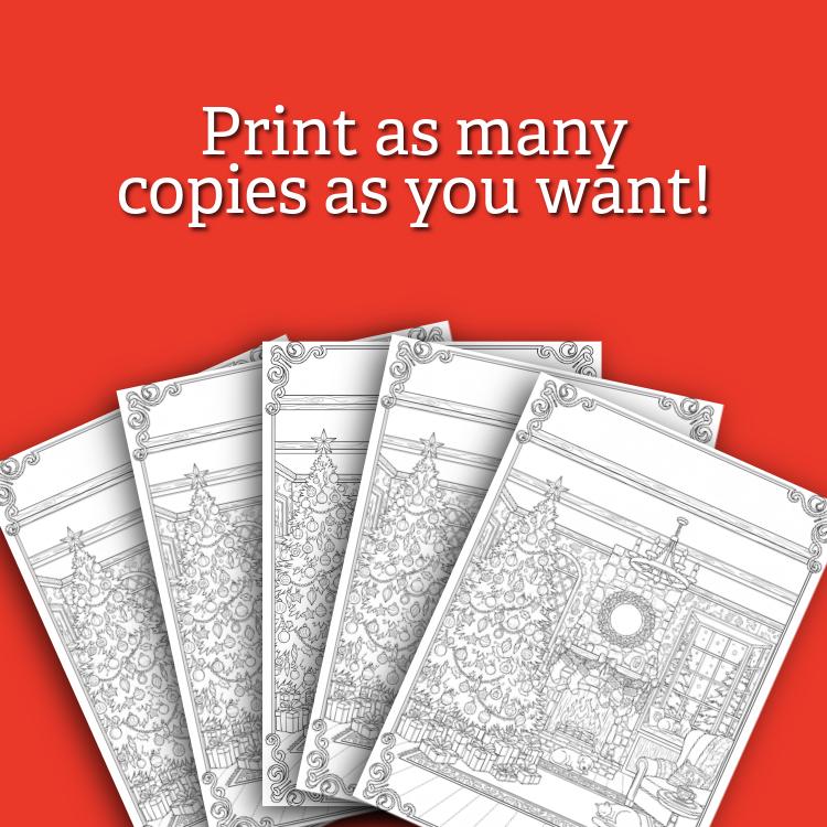 Adult Christmas Coloring Book | 100+ Printable Holiday Pages - Etsy