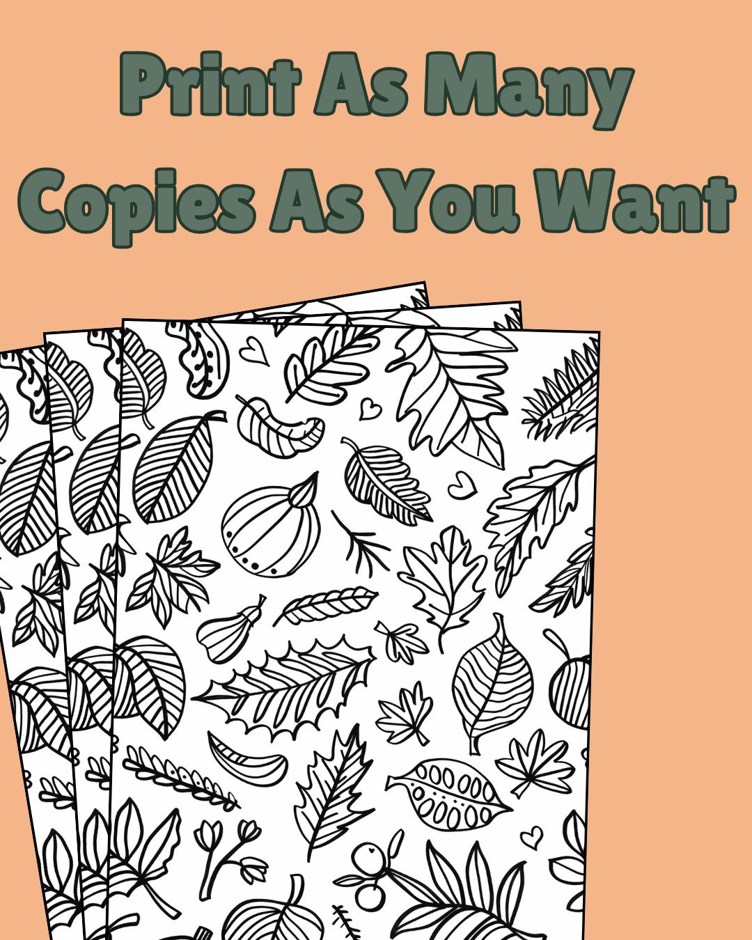 Cozy Fall Feeling Coloring Pages | Print at Home Coloring Pages for ...