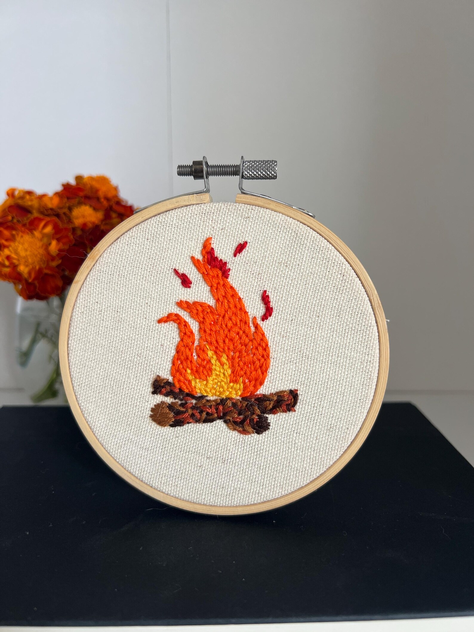 Hand-embroidered 4-inch Bonfire Campfire Camping Fire - Etsy
