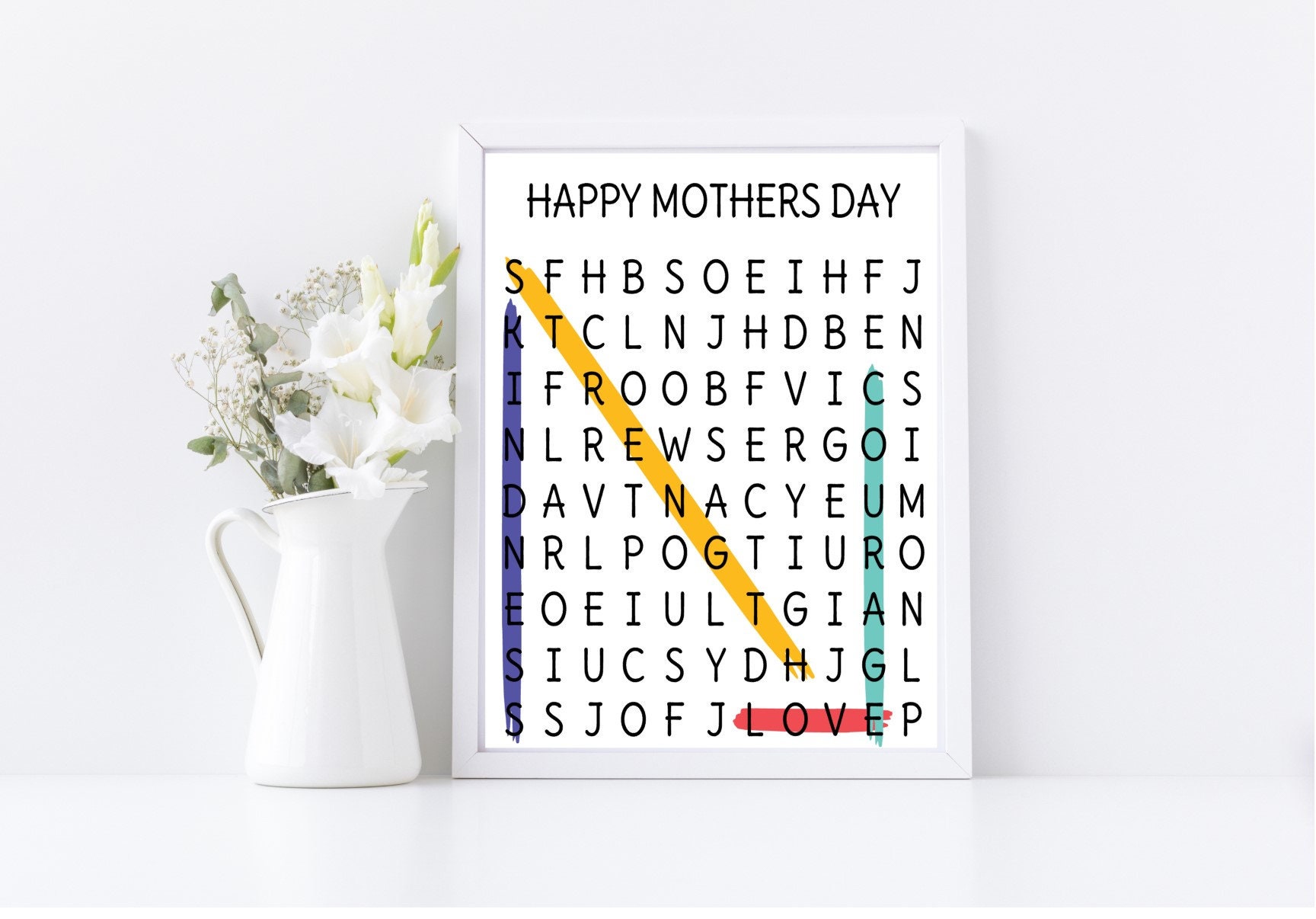 8x10 Happy Mother's Day Word Search for Mom Step-mom | Etsy