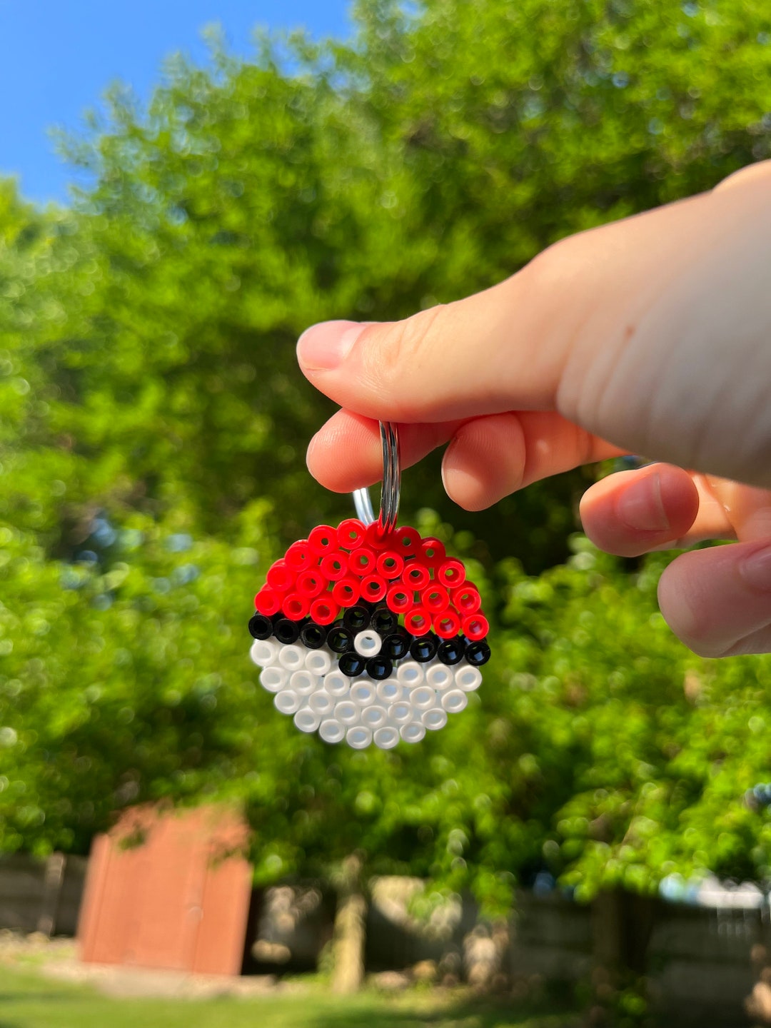 Pokeball Keychain ~ Perler Bead Art - Etsy