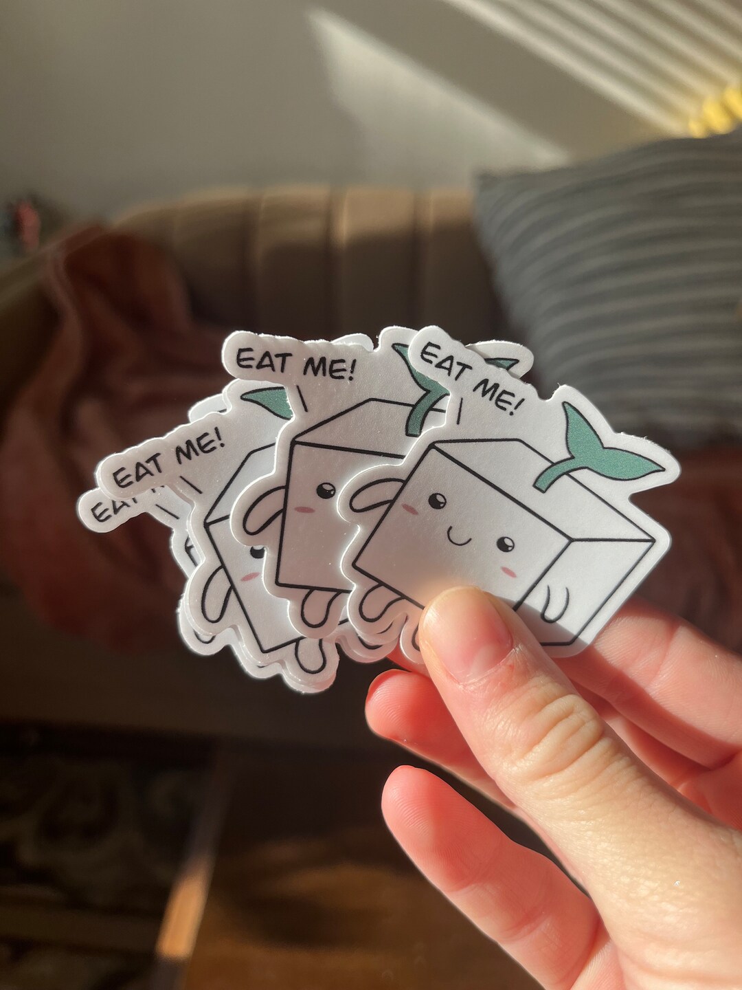 Timmy the Tofu Sticker - Etsy