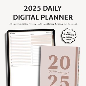 2025 Dated Daily Digital Planner for iPad and Android, Simple Dated ...