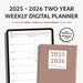 2025 2026 Two-year Digital Planner for iPad and Android Tablets, Simple ...