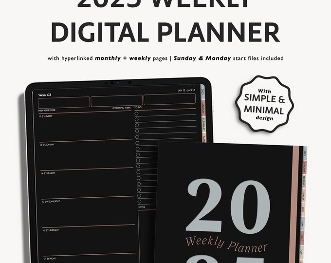2025 2026 Two-year Digital Planner for iPad and Android Tablets, Simple ...