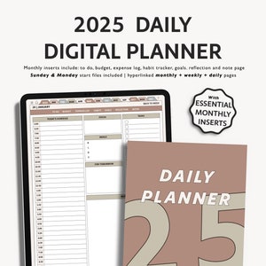 2025 Daily Digital Planner for Ipad, Essential Planner for Goodnotes ...