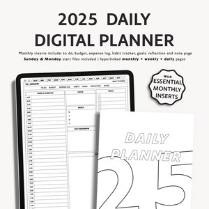 2025 Daily Weekly Monthly Digital Planner for Goodnotes, Minimalist ...
