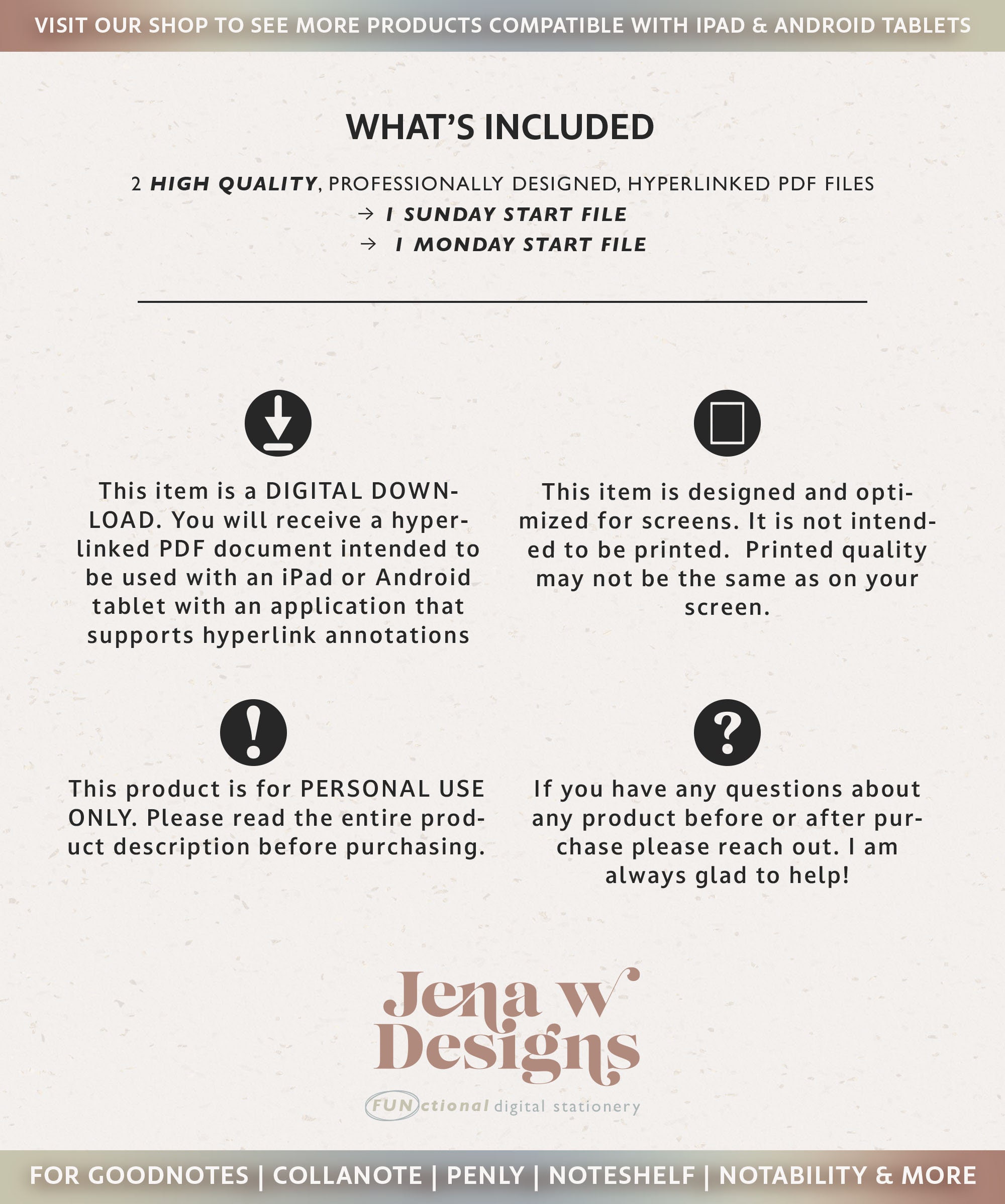 24 25 Mid Year Monthly Digital Planner, Academic Year Agenda, Simple ...