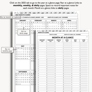 2025 Daily Weekly Monthly Digital Planner for Goodnotes, Minimalist ...