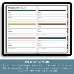 Realistic Digital Address Book, Landscape Goodnotes Contact Book, Phone ...