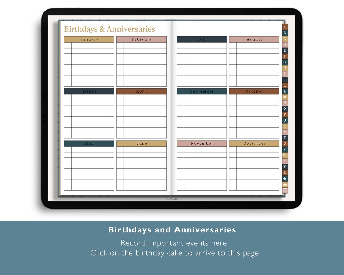 Realistic Digital Address Book, Landscape Goodnotes Contact Book, Phone ...