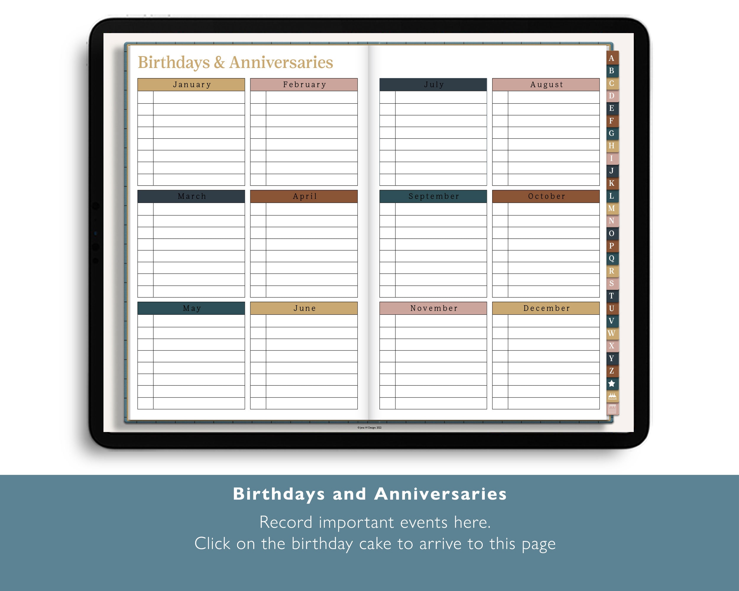 Realistic Digital Address Book, Landscape Goodnotes Contact Book, Phone ...