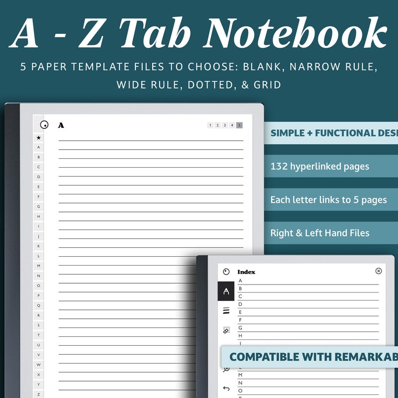 A Z Index Notebook - Etsy UK