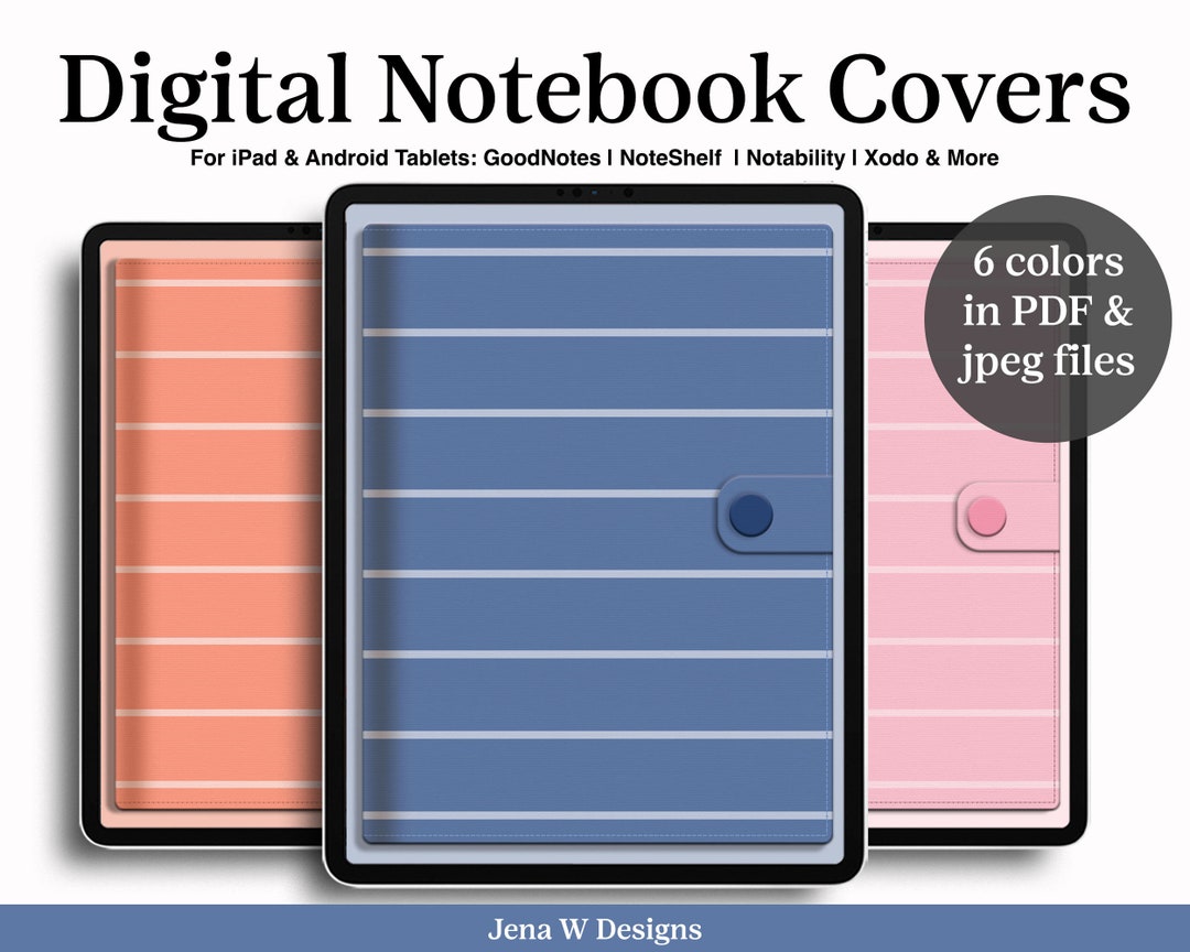 6 Realistic Digital Planner Covers, Goodnotes Notebook Cover Set ...