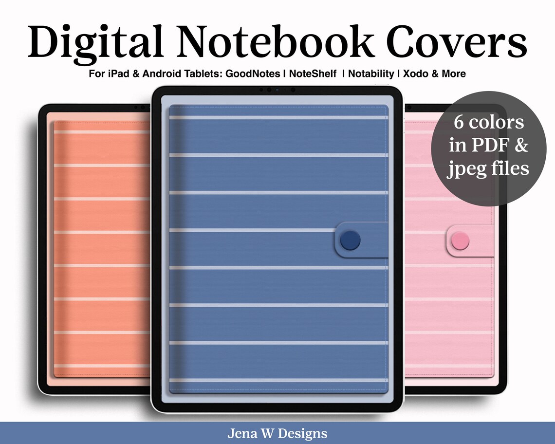 6 Realistic Digital Planner Covers, Goodnotes Notebook Cover Set ...