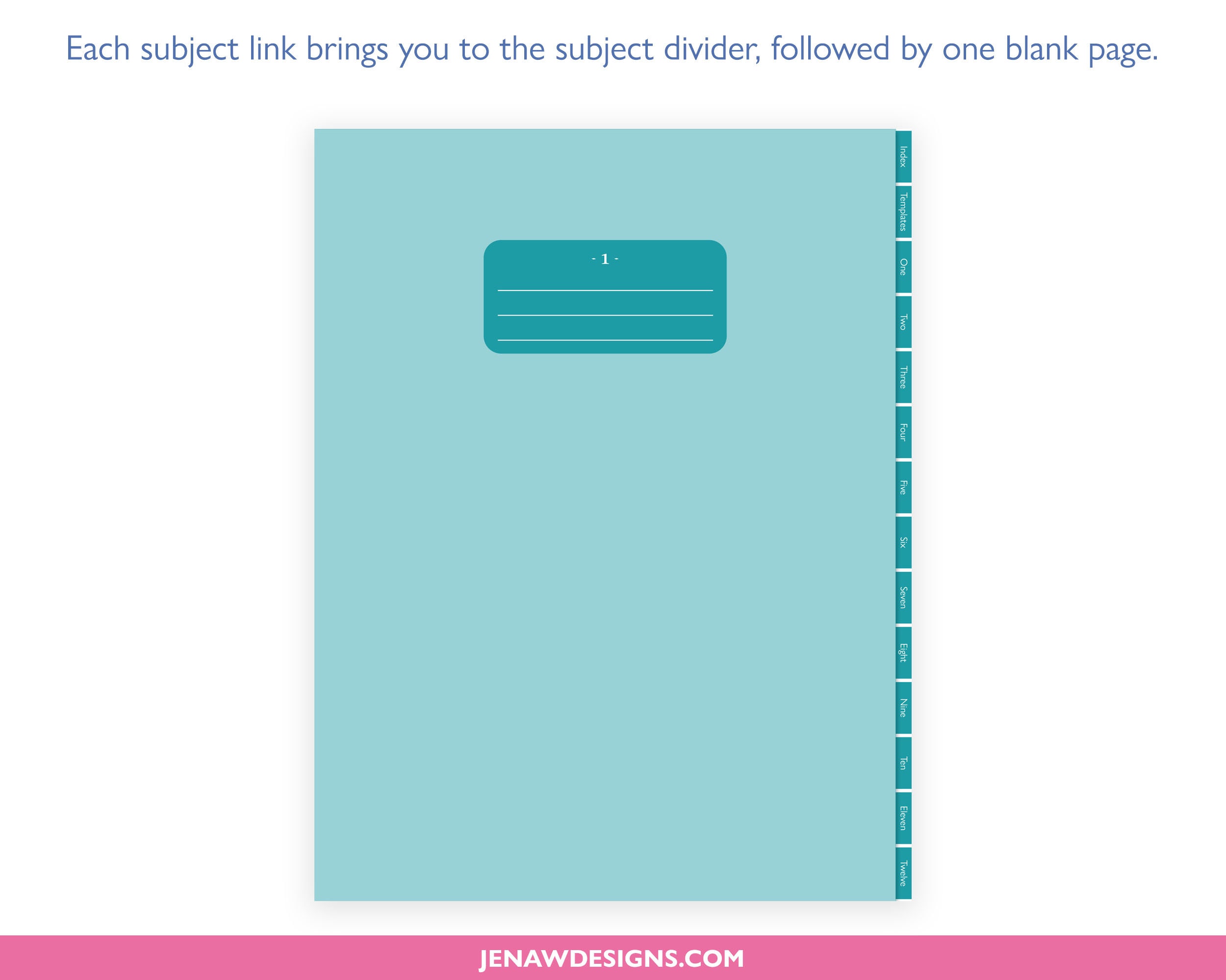 12 Subject Digital Notebook With Tabs Digital Notebook - Etsy