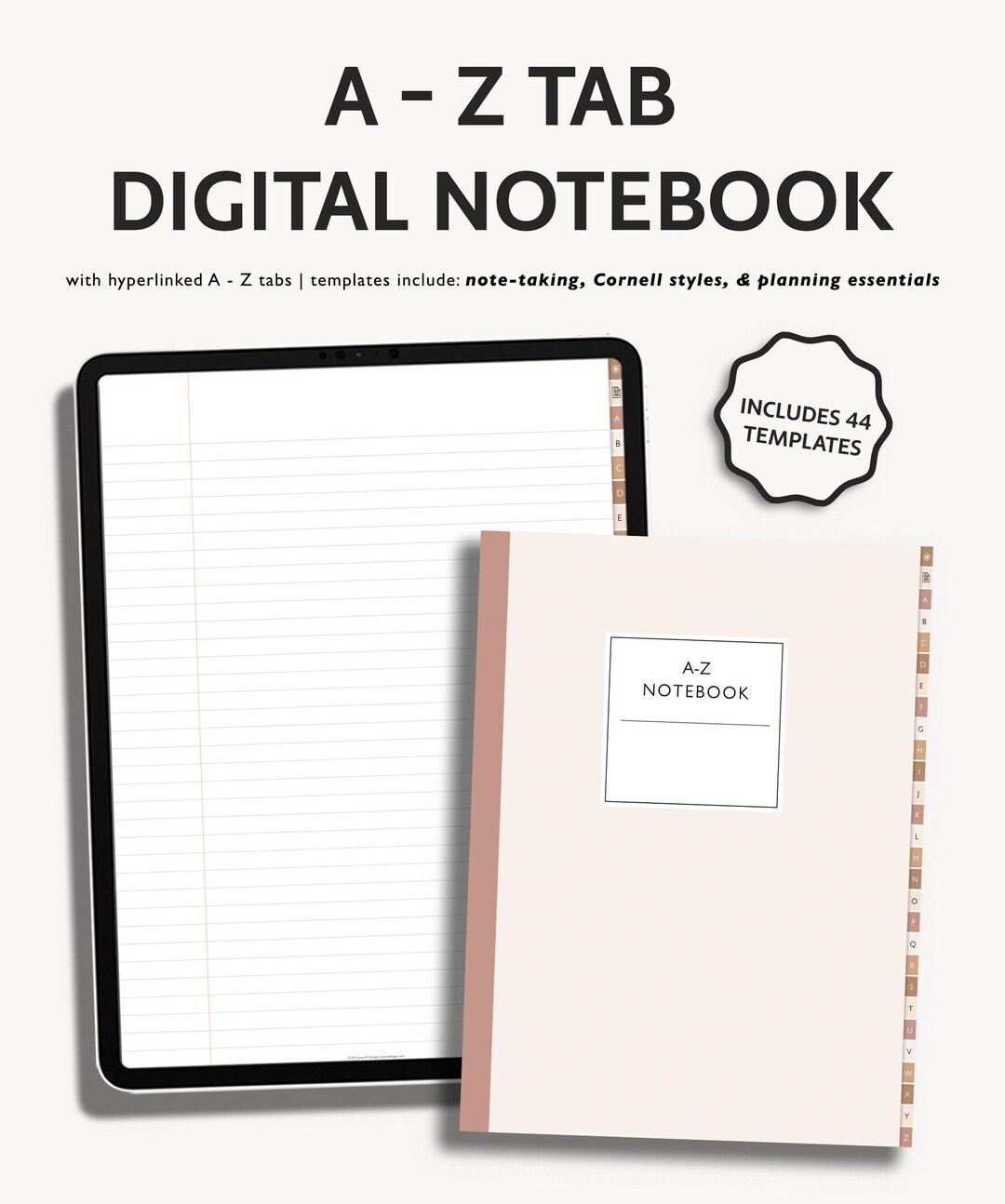 Digital A-Z Tab Notebook: Minimalist Goodnotes Journal (PDF) - Etsy UK