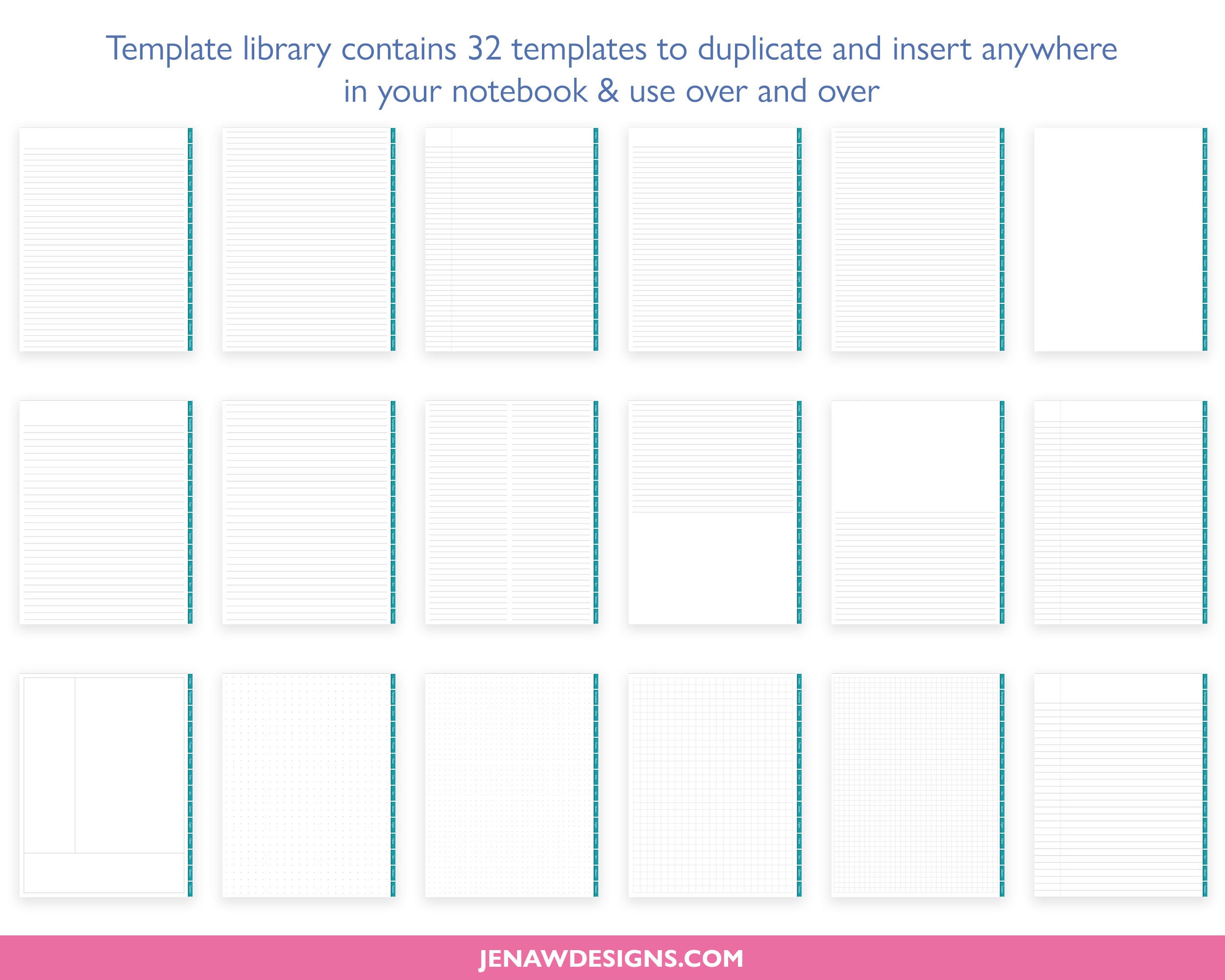 12 Subject Digital Notebook With Tabs Digital Notebook - Etsy