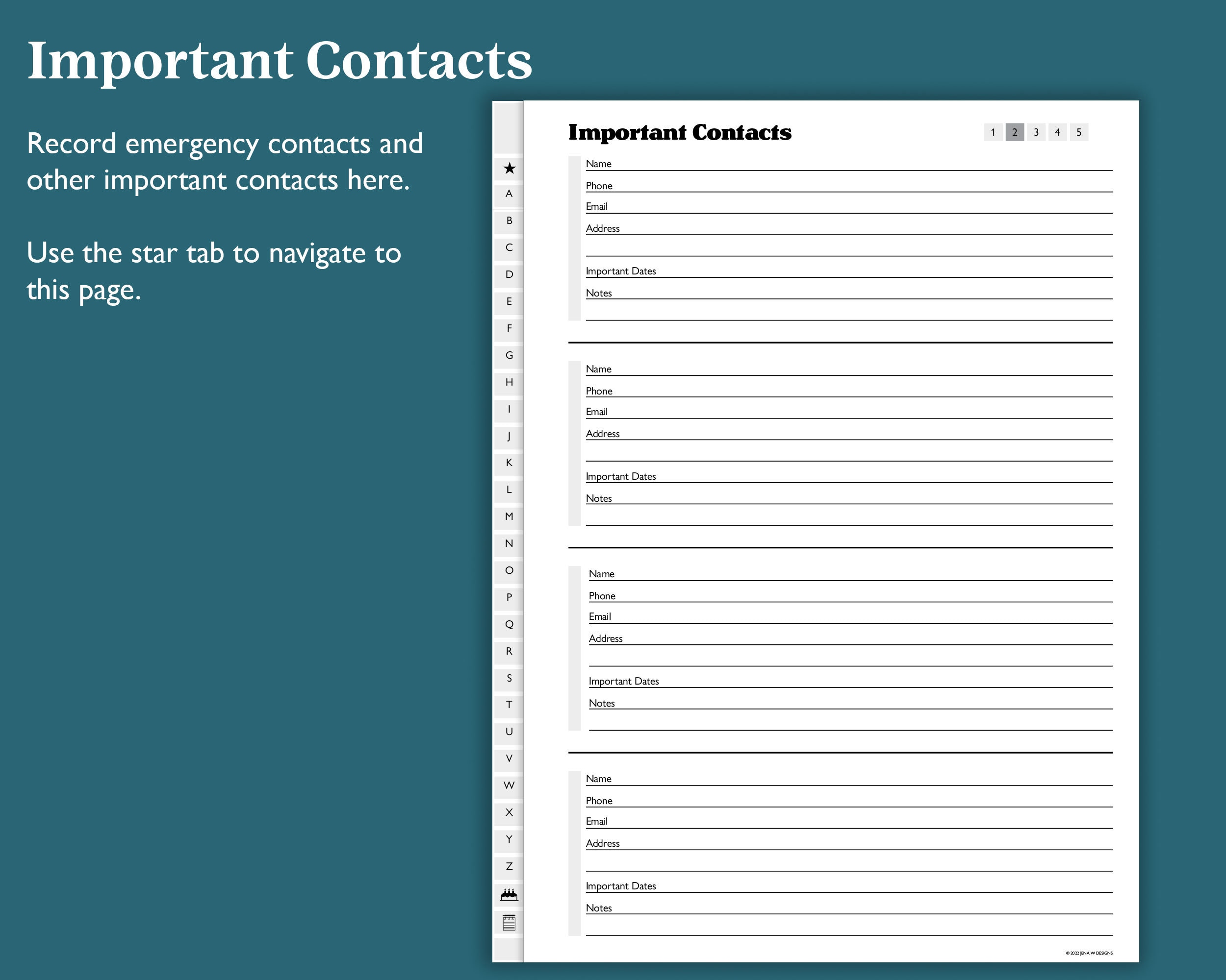 Digital Address Book for Remarkable 2: A-Z Contact List (PDF) - Etsy