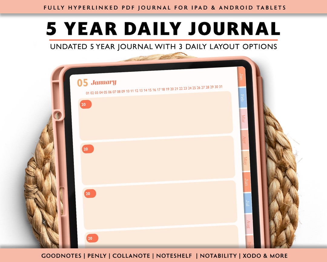 5 Year Journal Digital, One Line A Day Memory Book, Gratitude Journal ...