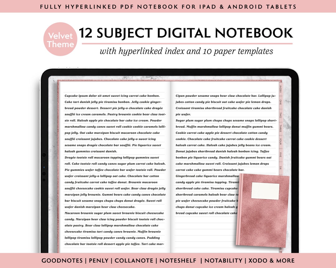 Digital Notebook Landscape Realistic Digital Notebook - Etsy