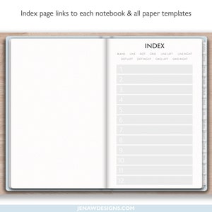 12 Subject Digital Notebook, 2 Page Landscape Notebook, Digital Journal ...