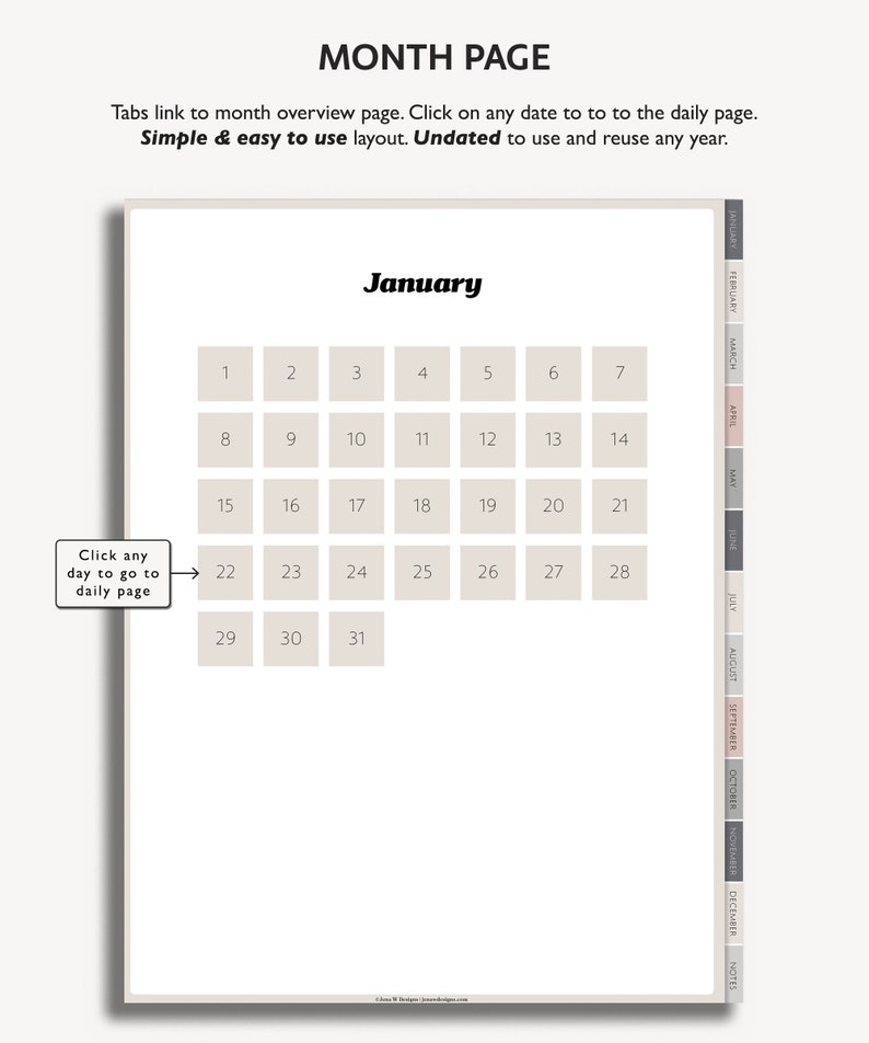 Five Year Daily Digital Journal, One Line A Day Journal, 365 Daily ...