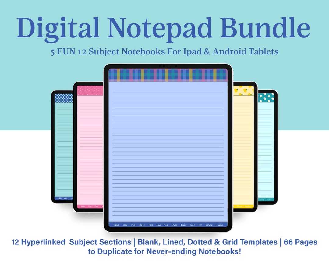 Digital Notepad, Digital Notebook With Tabs, Goodnotes Notebook ...