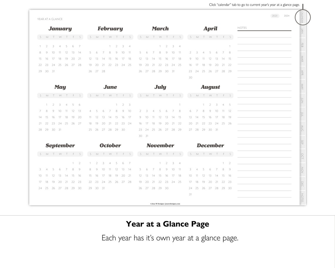 2023 2024 Monthly Digital Planner, Simple Planner for Men, Two Year ...