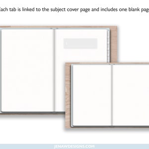 12 Subject Digital Notebook, 2 Page Landscape Notebook, Digital Journal ...