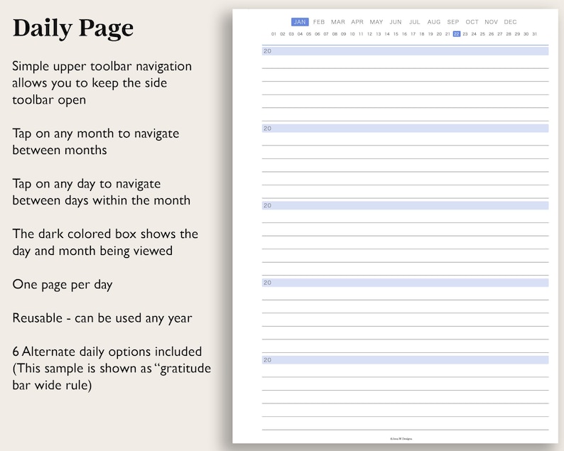 Five Year Daily Journal: Compatible With Remarkable Paper Pro (PDF) - Etsy