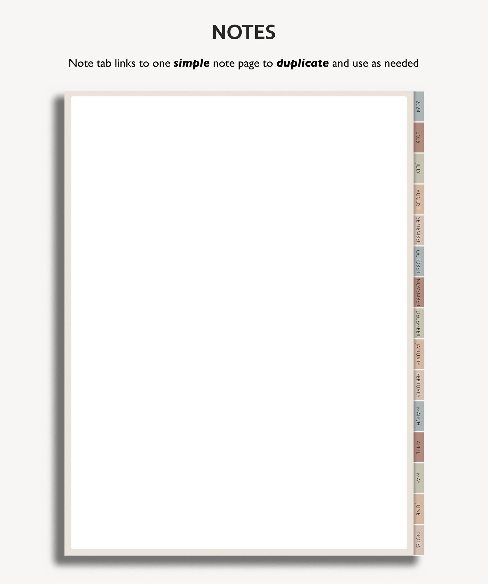 24 25 Mid Year Monthly Digital Planner, Academic Year Agenda, Simple ...