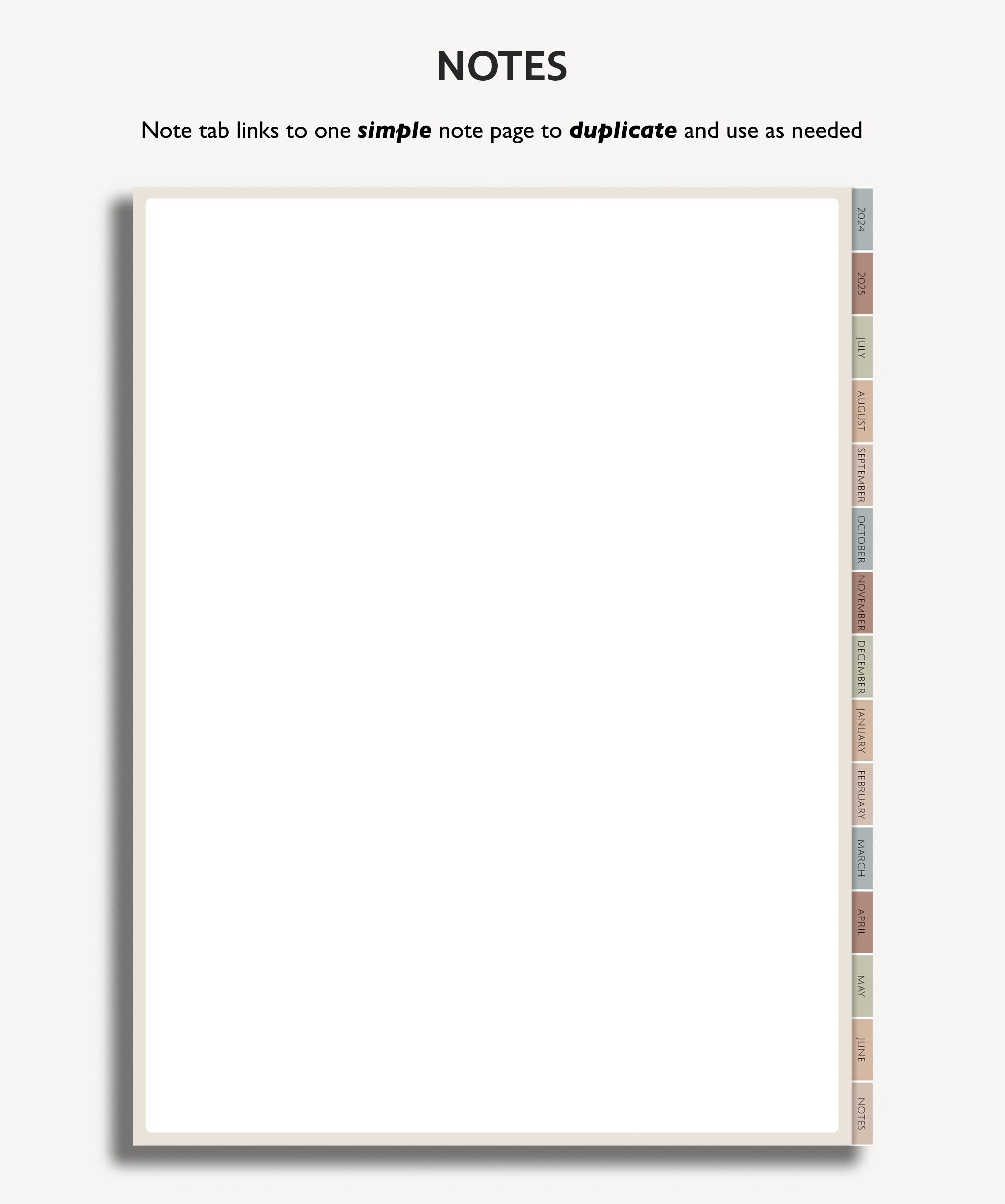 24 25 Mid Year Monthly Digital Planner, Academic Year Agenda, Simple ...